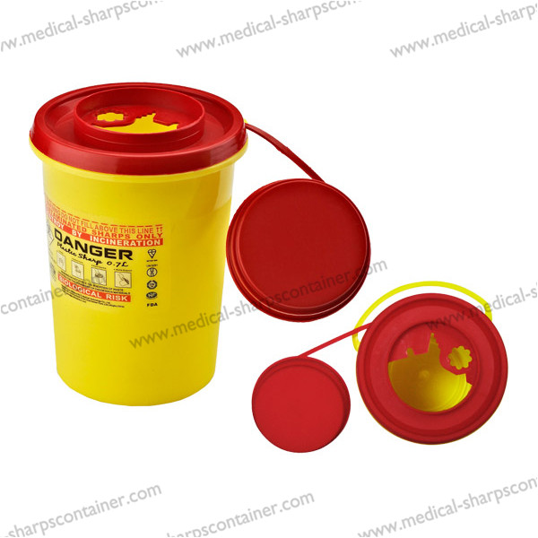 0.7L round pocket sharps container
