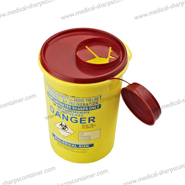 1L round medical sharps container