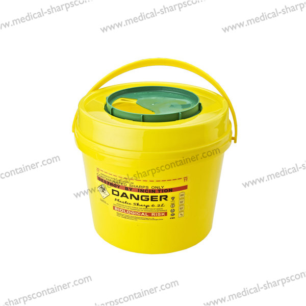 Medical 6L round yellow sharp container