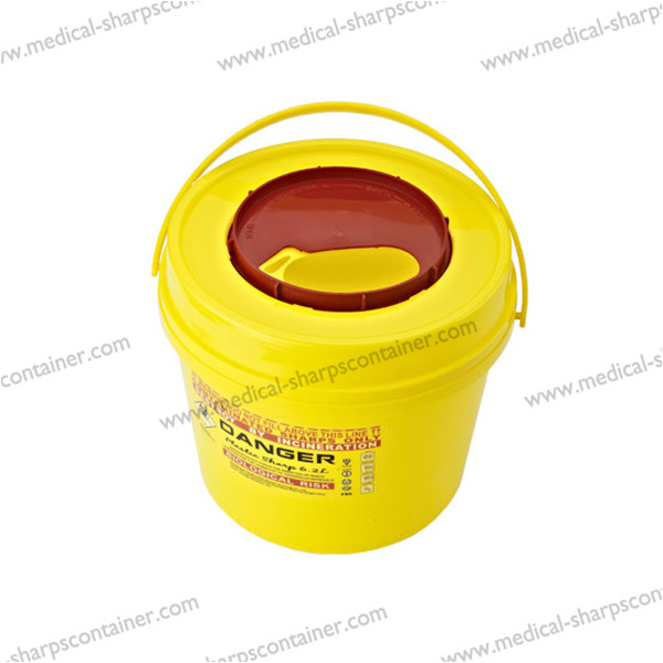 Medical 6L round yellow sharp container