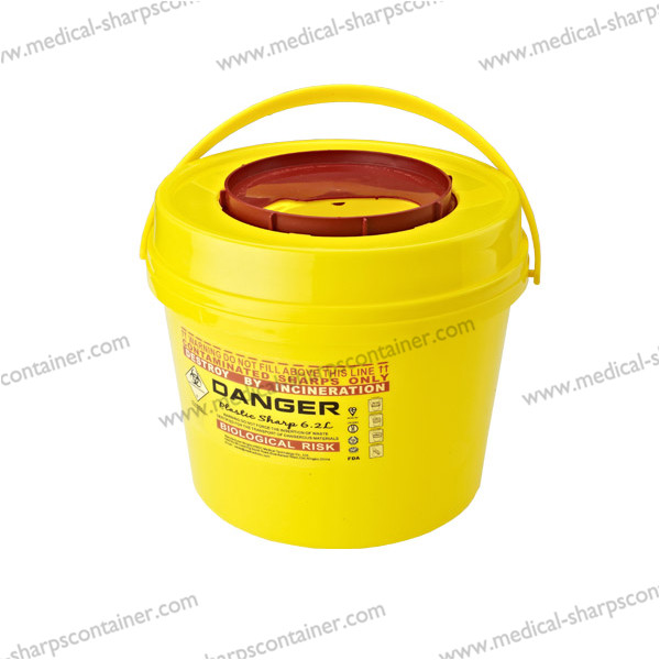 Medical 6L round yellow sharp container
